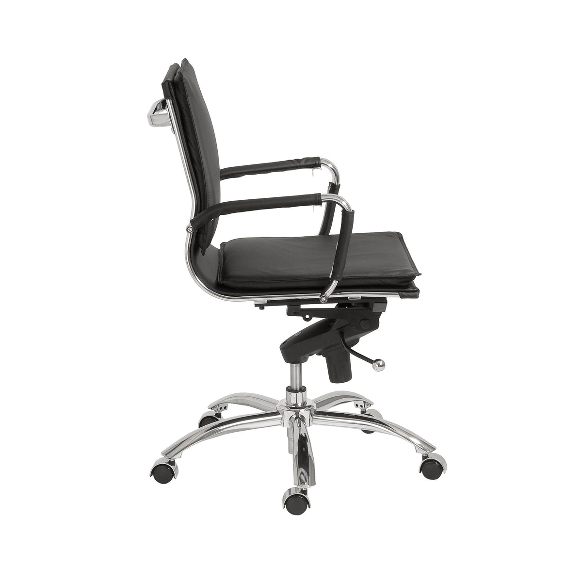 Euro Style Gunar Pro Low Back Office Chair White Chrome